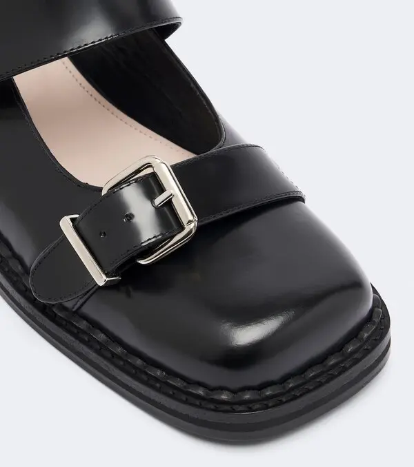 Simone Rocha Leather Mules With Buckle Detailing