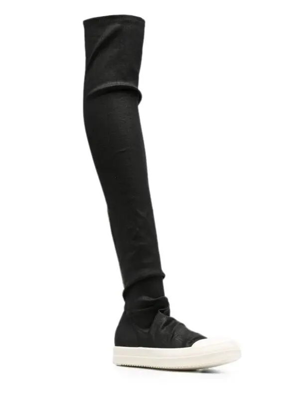 Rick Owens Over-the-knee Denim Boots - Black