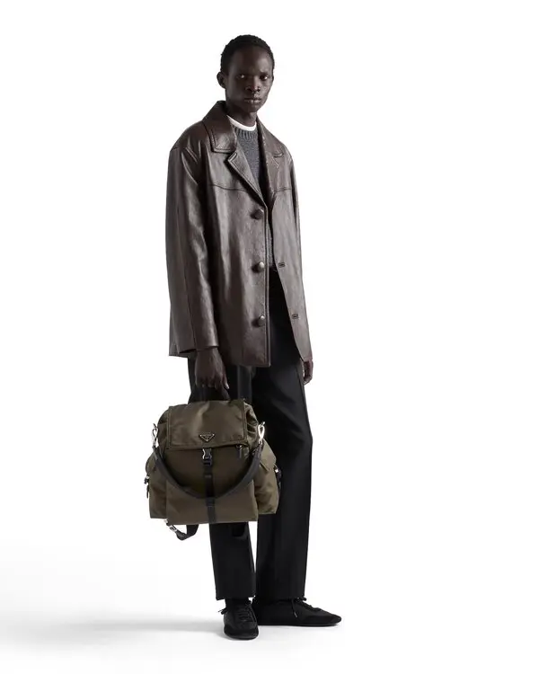 Prada Explore Re-nylon And Leather Backpack