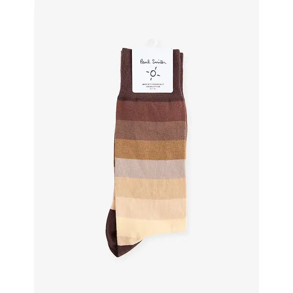 Paul Smith Striped Stretch Cotton-blend Crew Socks