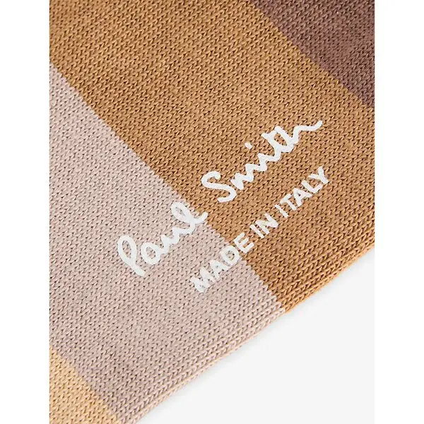 Paul Smith Striped Stretch Cotton-blend Crew Socks