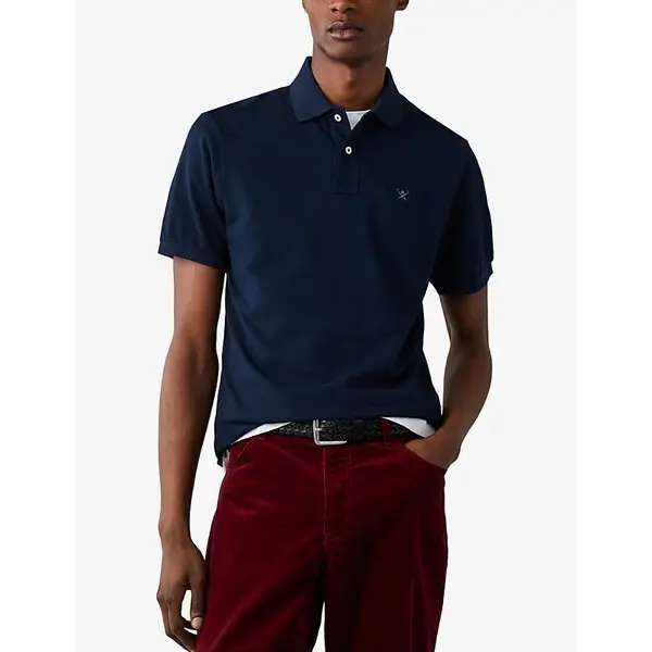 HACKETT Logo-embroidered Slim-fit Cotton Polo