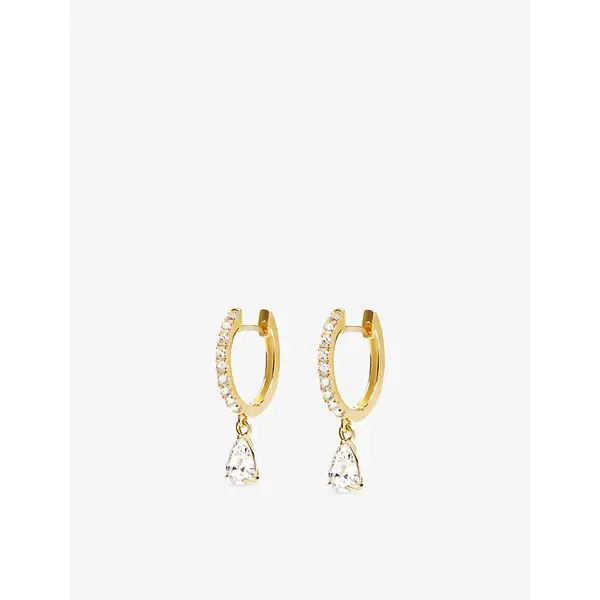 CARAT* LONDON Leni 18ct Yellow Vermeil And Cubic Zirconia Hoop Earrings - Gold