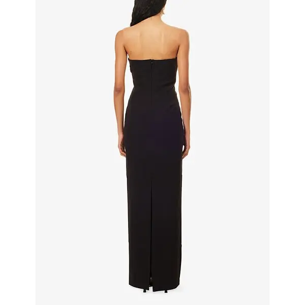 Roland Mouret Strapless Drape Crepe Gown