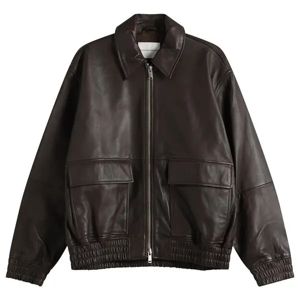Studio Nicholson Piston Leather Bomber Jacket