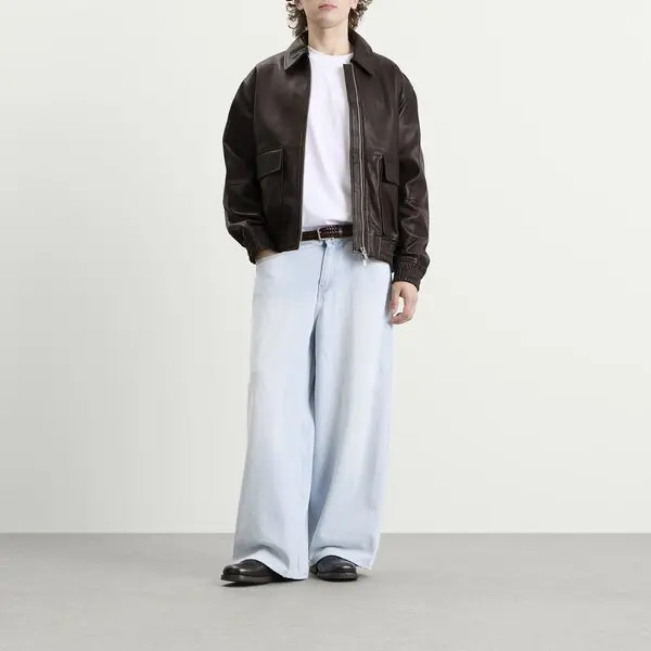 Studio Nicholson Piston Leather Bomber Jacket