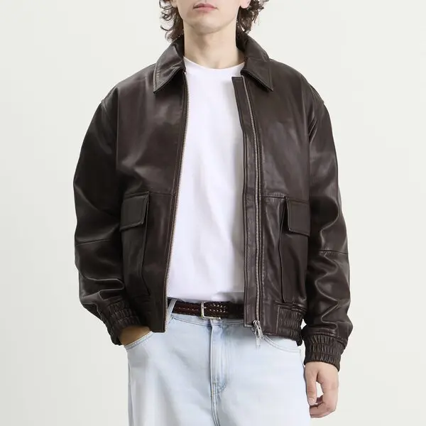 Studio Nicholson Piston Leather Bomber Jacket