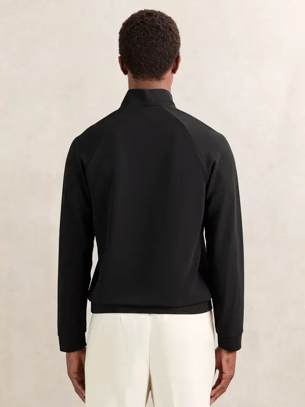 REISS Half-zip Funnel-neck Sweatshirt - Black
