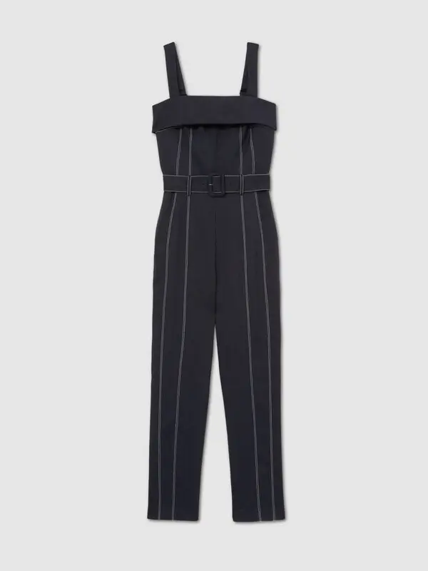REISS Fianna Contrast Stitch Structured Jumpsuit