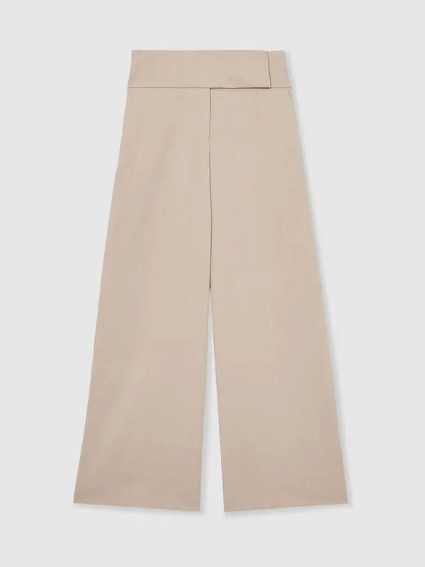 REISS Lyocell-linen Wide-leg Trousers