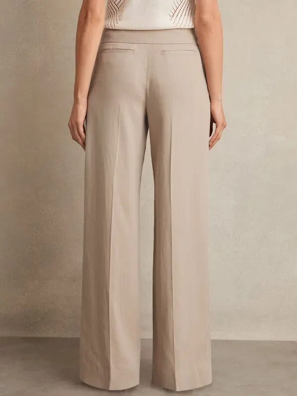 REISS Lyocell-linen Wide-leg Trousers