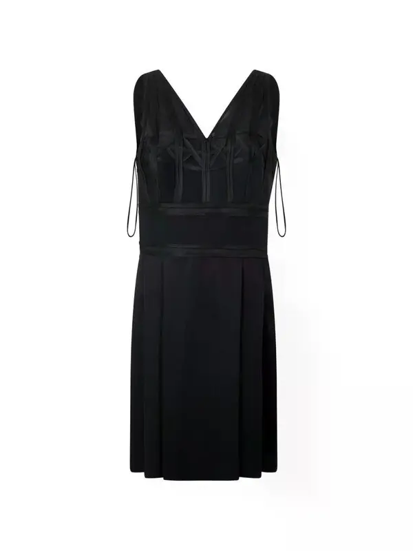 Alberta Ferretti V-neck Panelled Flared Knee-length Dress