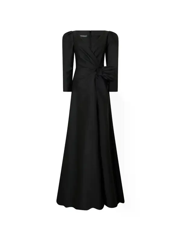 Alberta Ferretti Bow-detail V-neck Maxi Dress - Black