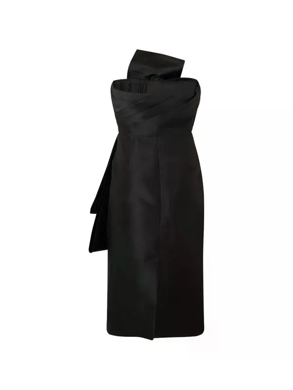 Alberta Ferretti One-shoulder Draped Midi Dress - Black