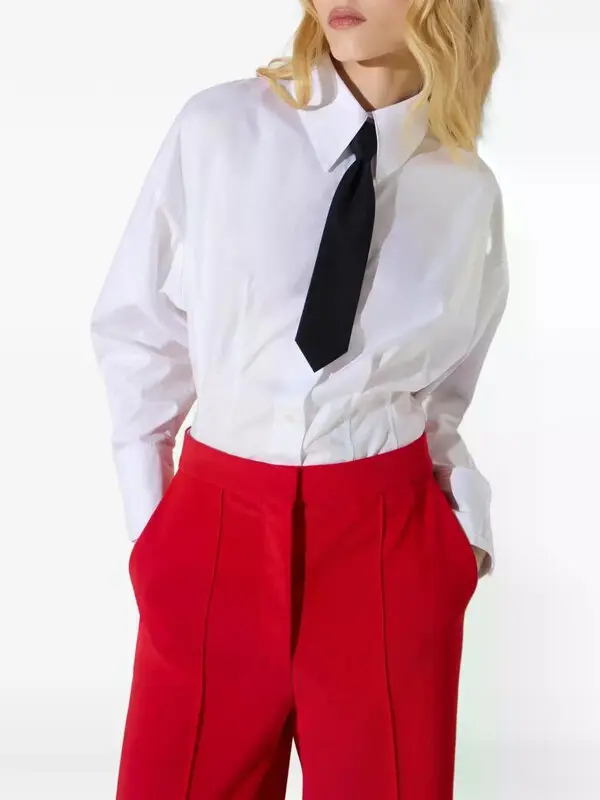 Elisabetta Franchi Poplin Shirt With Bow Tie
