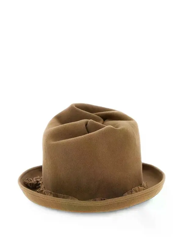 Yohji Yamamoto Curled Asymmetric-crown Hat