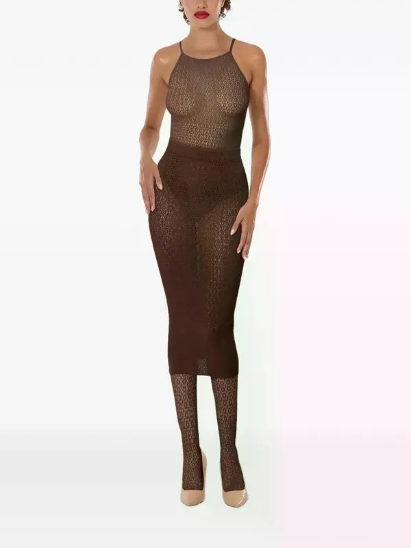 Wolford Daisy Net Bodysuit - Brown