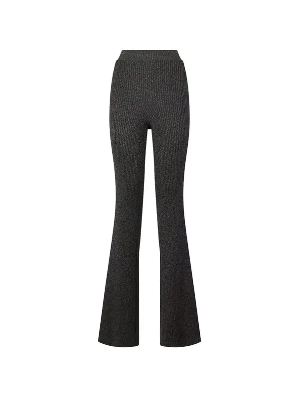 Alberta Ferretti Ribbed-knit Flared Trousers