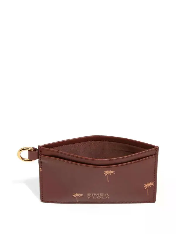 Bimba Y Lola Palms Small Leather Card Holder