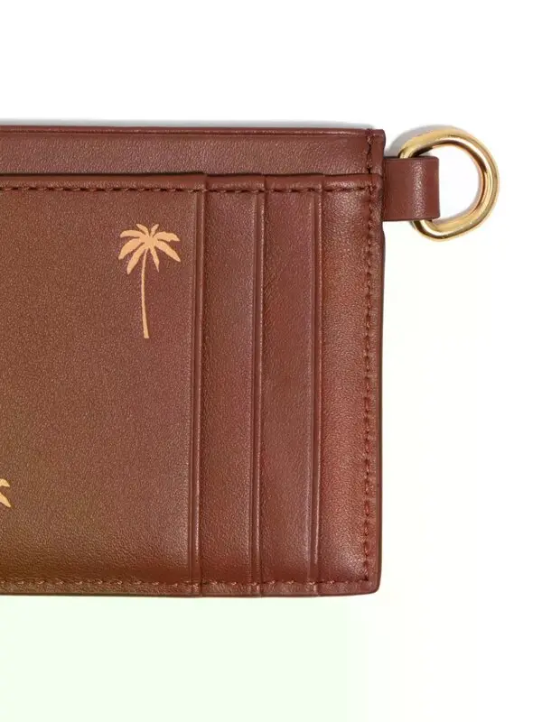 Bimba Y Lola Palms Small Leather Card Holder