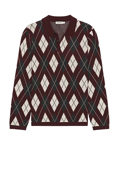 Simkhai Callum Cashmere Argyle Polo