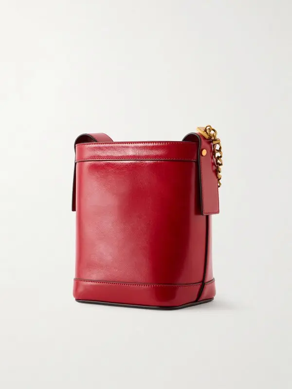 Versace Pivot Mini Leather Bucket Bag