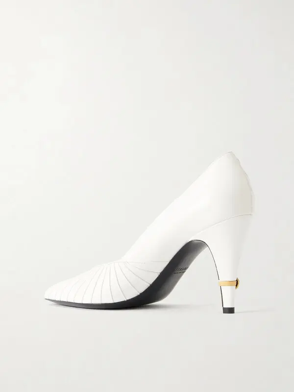 Versace 90 Leather Pumps With Gold Tone Hardware