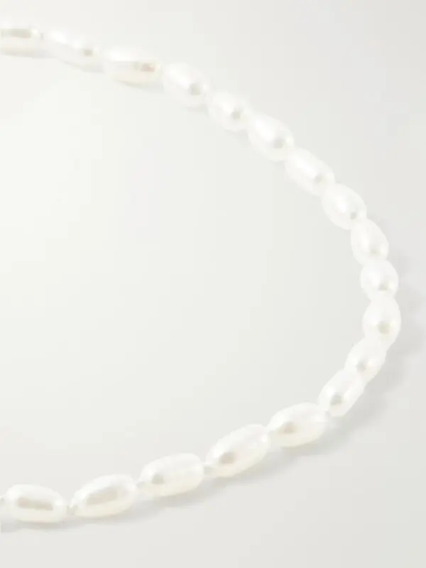 LOREN STEWART Freshwater Rice Pearl 14kt Gold Anklet