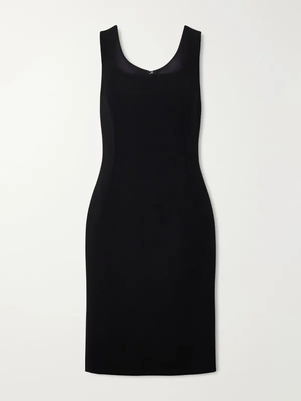 Dolce & Gabbana Virgin Wool-crepe Midi Dress - Black