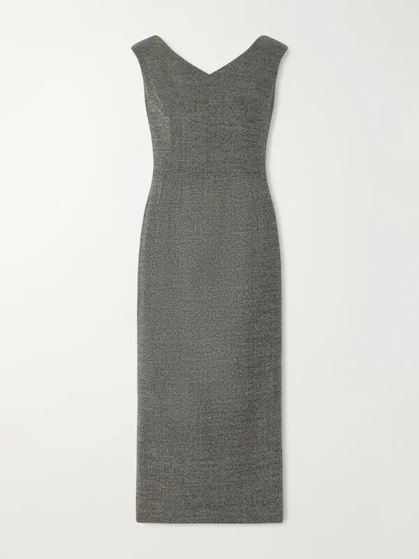 Dolce & Gabbana Stretch-wool Midi Dress - Gray
