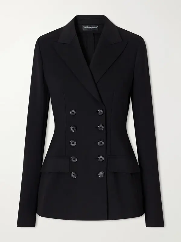 Dolce & Gabbana Double-breasted Grain De Poudre Stretch-wool Blazer