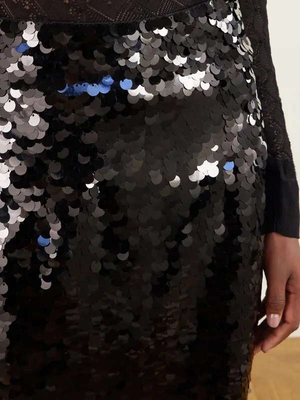 Dolce & Gabbana Sequin-embellished Tulle Midi Skirt