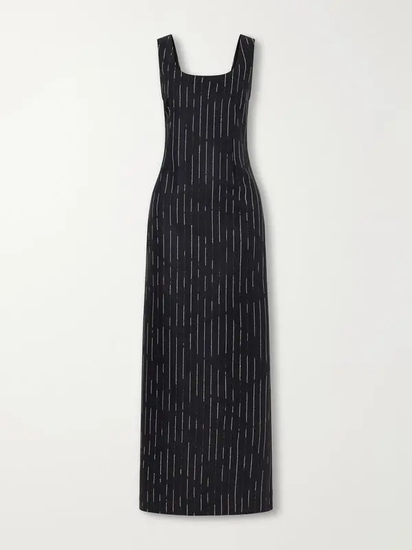 KALLMEYER Isadora' Striped Wool Midi Dress