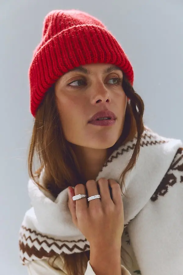 Free People So Marled Cotton Beanie - Cherry