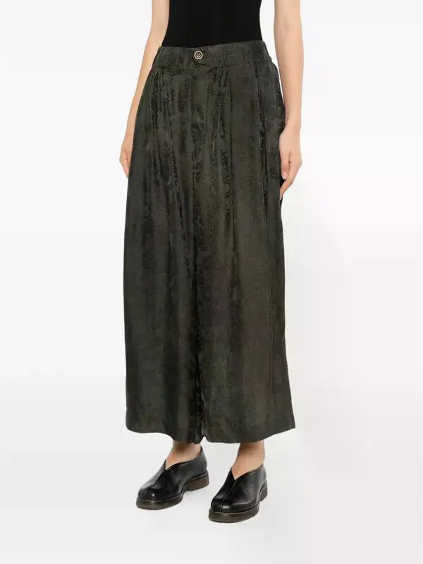 UMA WANG Jacquard-pattern Wide-leg Trousers