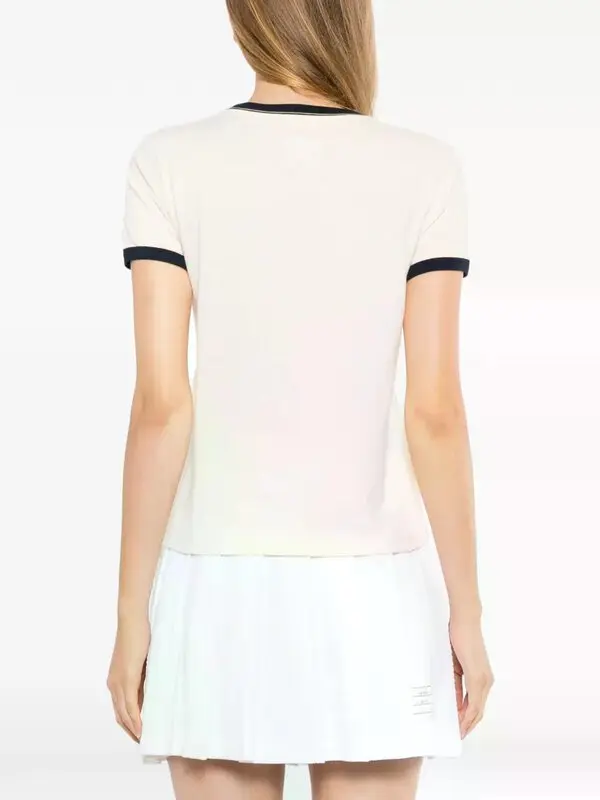 AGNES B. Logo-print Crewneck T-shirt - Neutrals