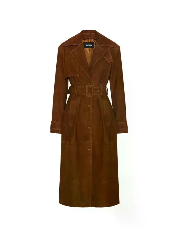 ROTATE BY BIRGER CHRISTENSEN Suede Trench Coat