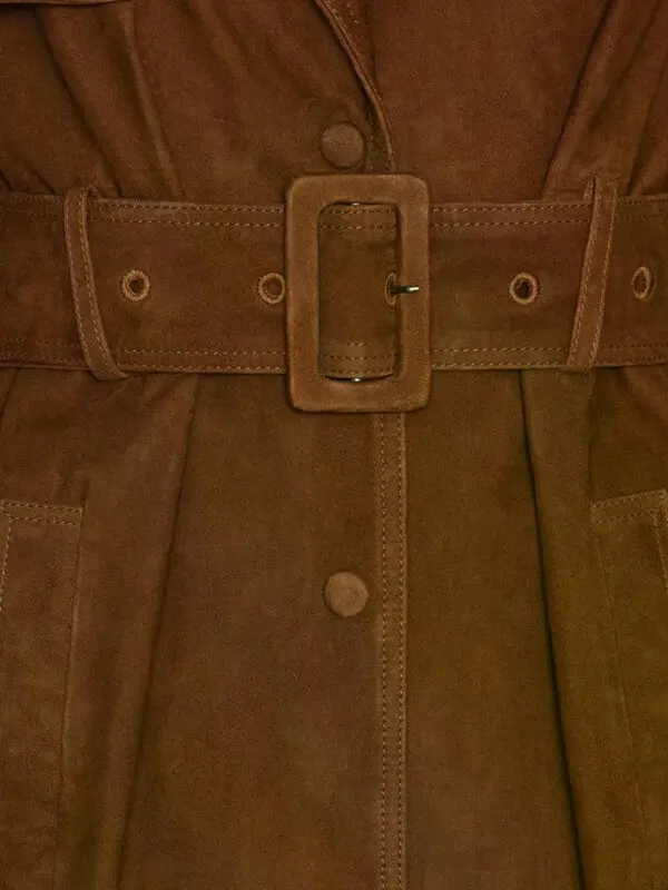 ROTATE BY BIRGER CHRISTENSEN Suede Trench Coat
