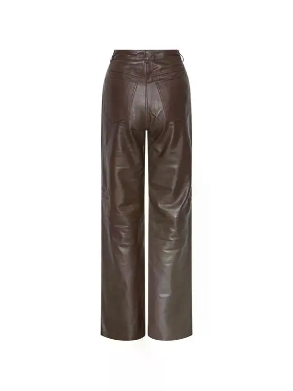 ROTATE BY BIRGER CHRISTENSEN High-waisted Straight-leg Trousers - Brown
