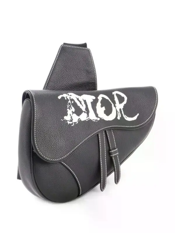 Dior Peter Doig Saddle Bag Printed Leather Medium Crossbody Bag