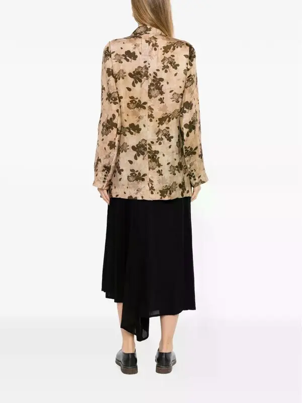 UMA WANG Floral-print Wrap Jacket - Neutrals