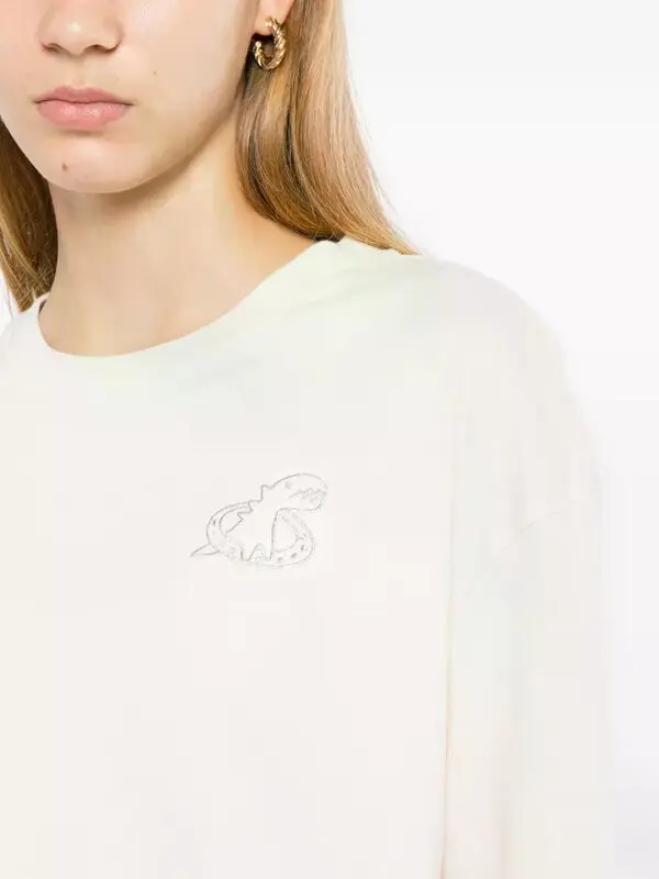 AGNES B. Logo-embroidered Crew Neck T-shirt