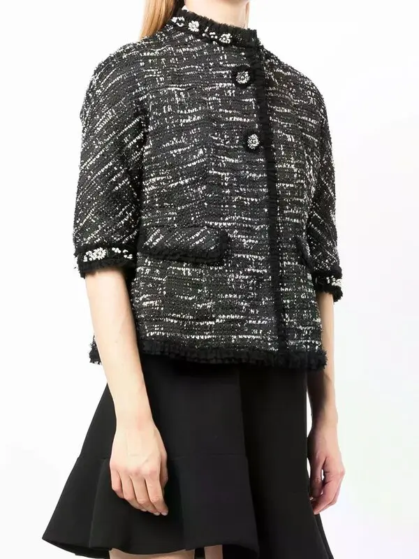 Shiatzy Chen Embellished Tweed Cropped Jacket