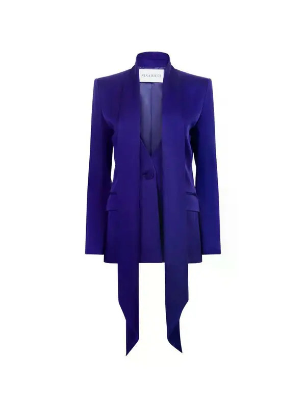 Nina Ricci Scarf-detail Cady Blazer - Blue