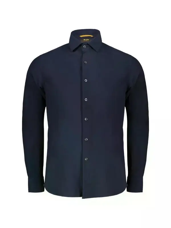 MOORER Sorrento Logo-detail Shirt - Blue