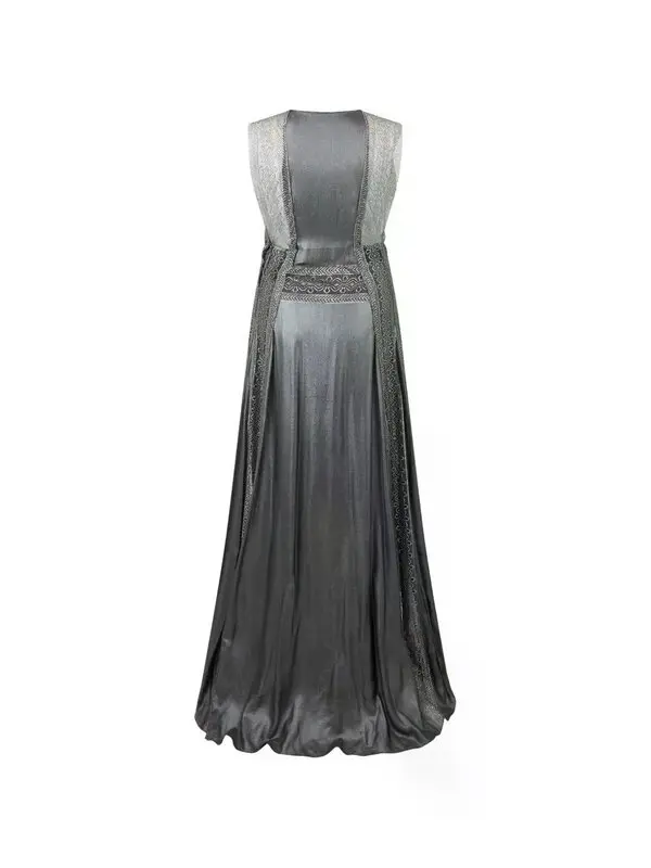 Alberta Ferretti V-neck Embroidered Maxi Dress