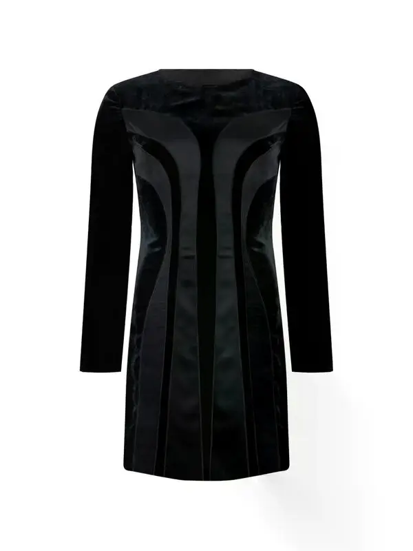 Alberta Ferretti Long-sleeved Panelled Mini Dress