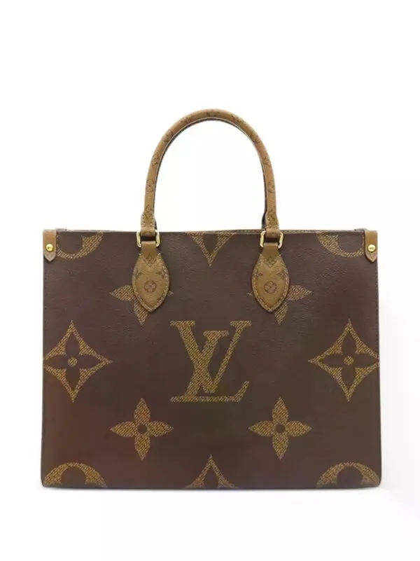 LOUIS VUITTON Monogram Reverse Giant Onthego Mm Satchel - Brown