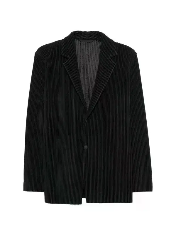 Issey Miyake Pleated Notch-lapel Blazer - Black