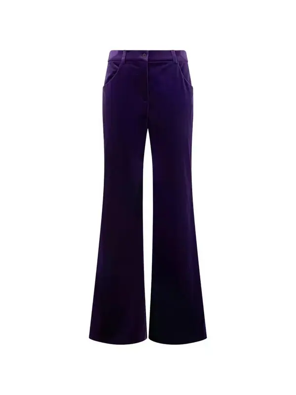 Alberta Ferretti Velvet-finish Flared Trousers